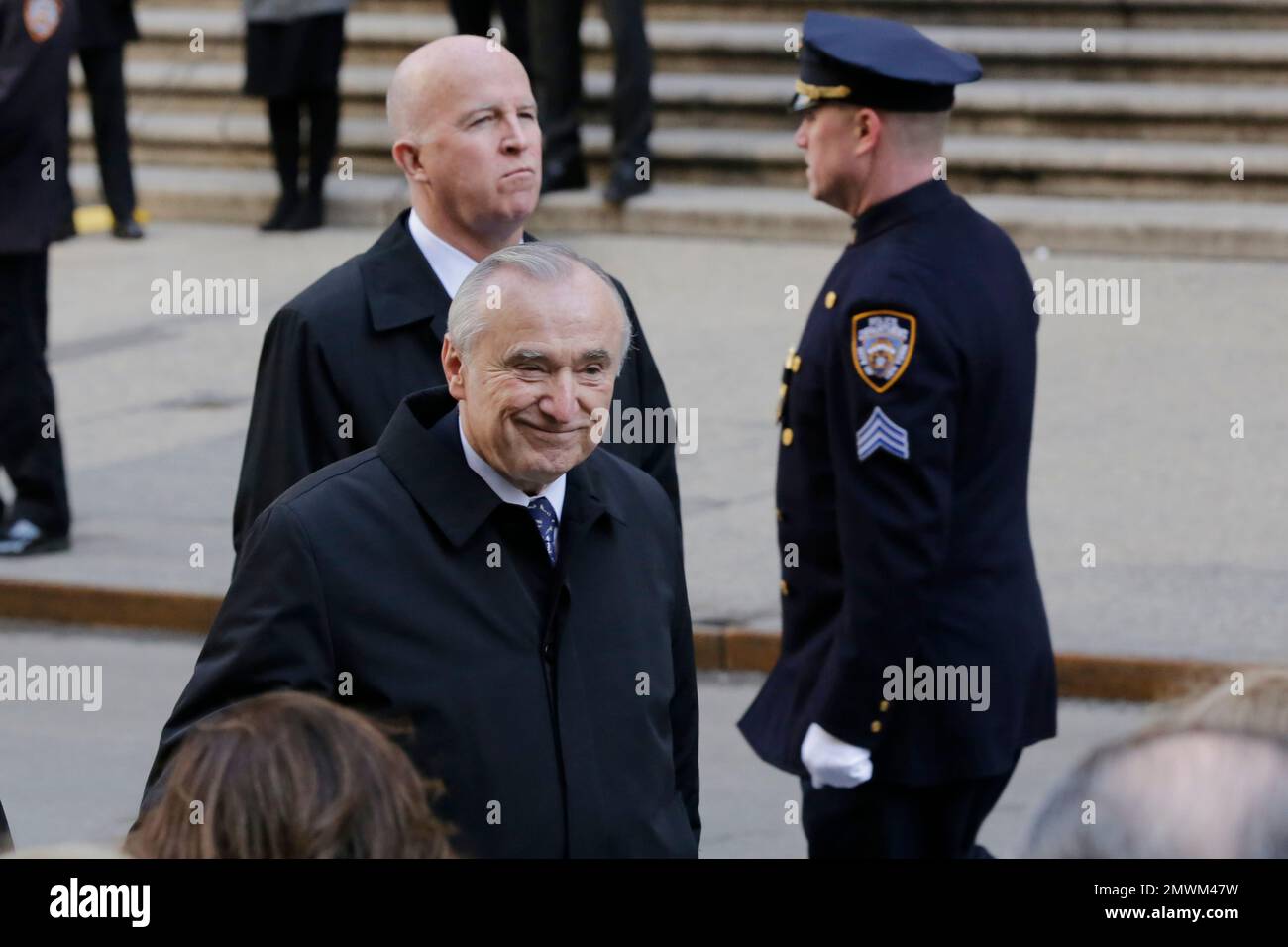 Former New York City Police Commissioner William Bratton, foreground ...