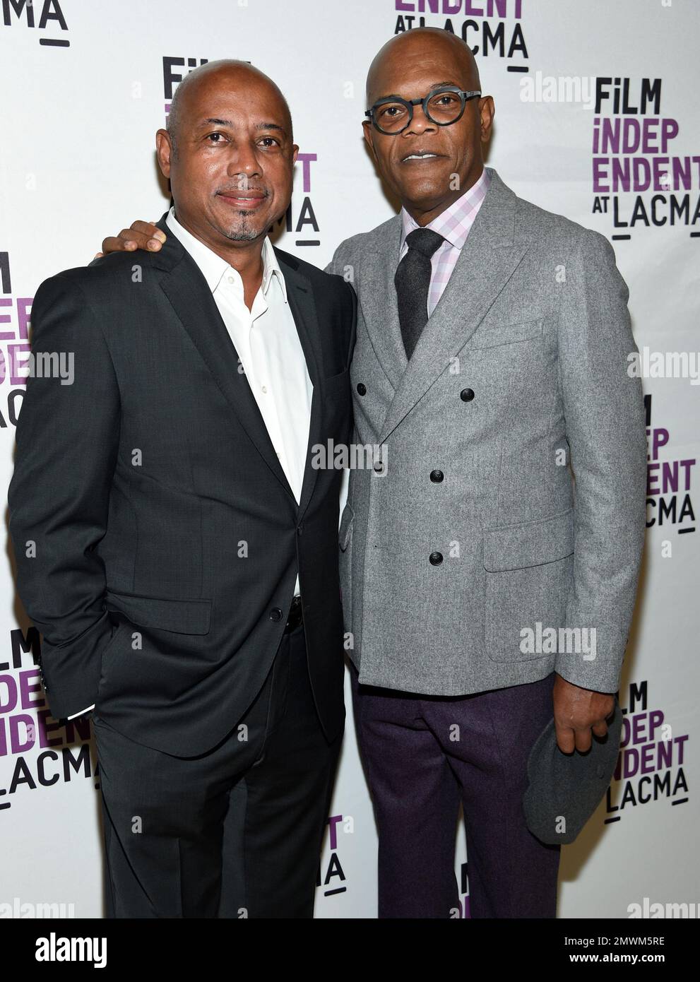 Raoul Peck, left, and Samuel L. Jackson arrive at the Los Angeles ...