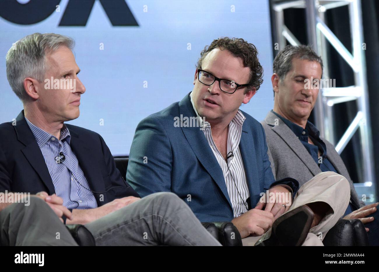 Executive producers Jonathan Collier, from left, Michael Peterson and ...