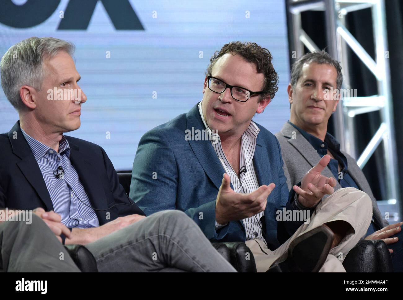 Executive producers Jonathan Collier, from left, Michael Peterson and ...