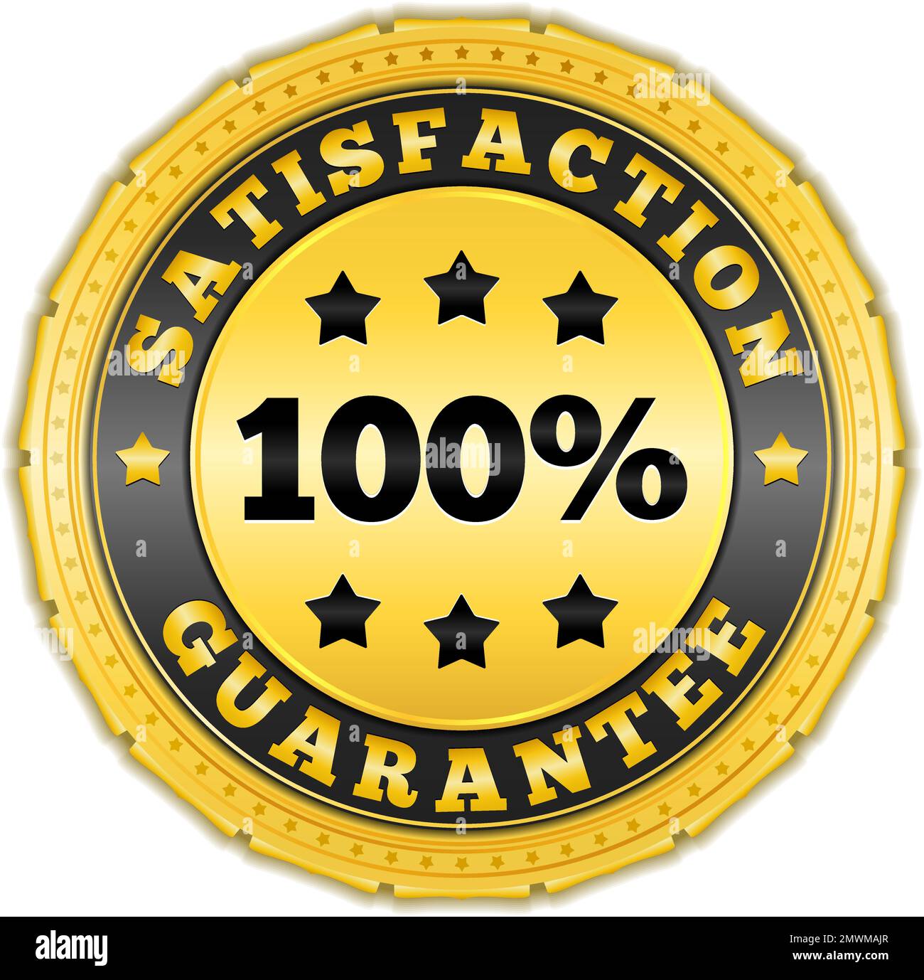 Satisfaction guarantee golden badge, vector eps10 illustration Stock ...