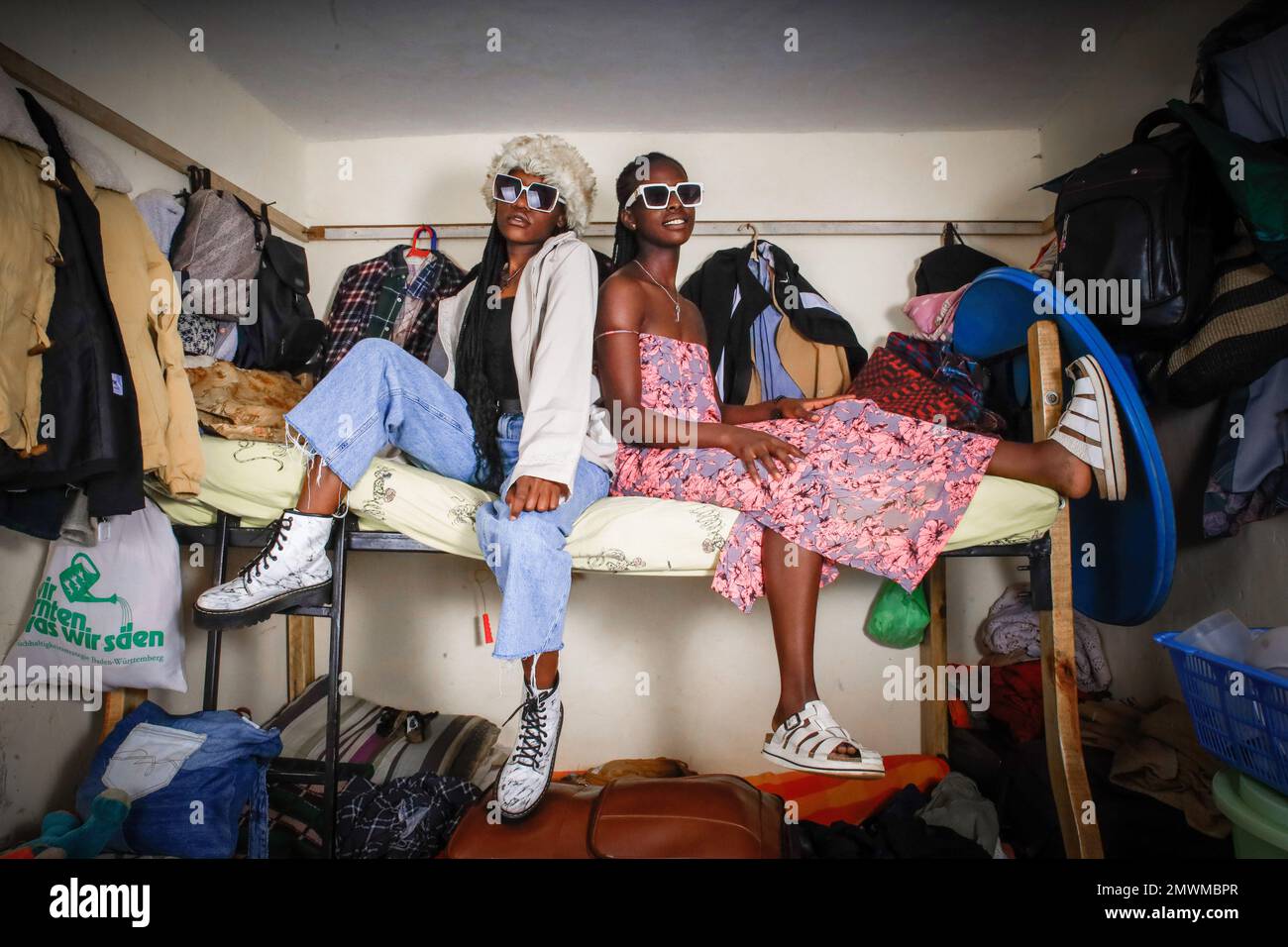 20-Year-Old Cynthia Gesare (L) with her friend Mosi Belyn 23 poses ...