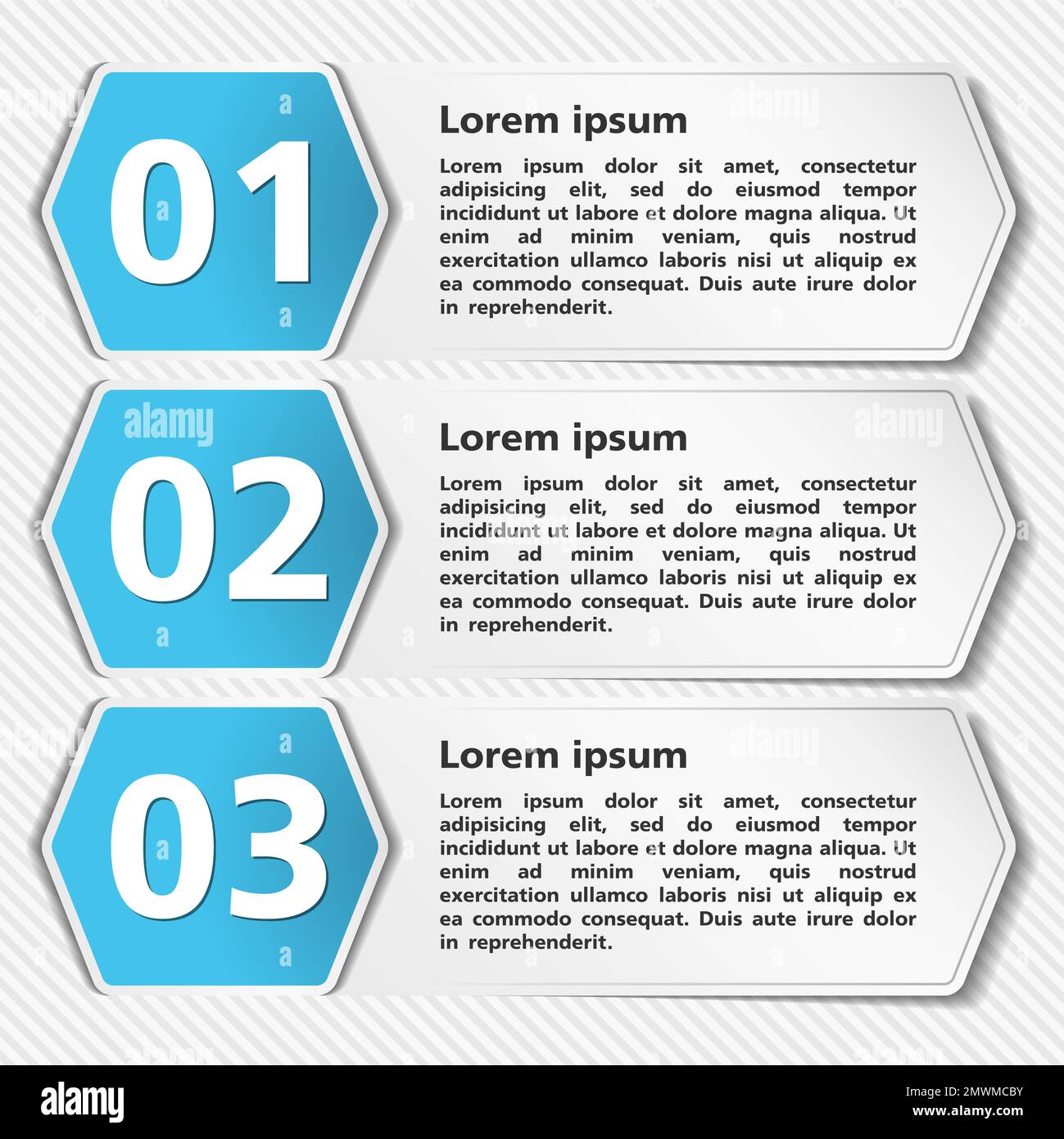 Paper banners with three numbers, design template, vector eps10 ...