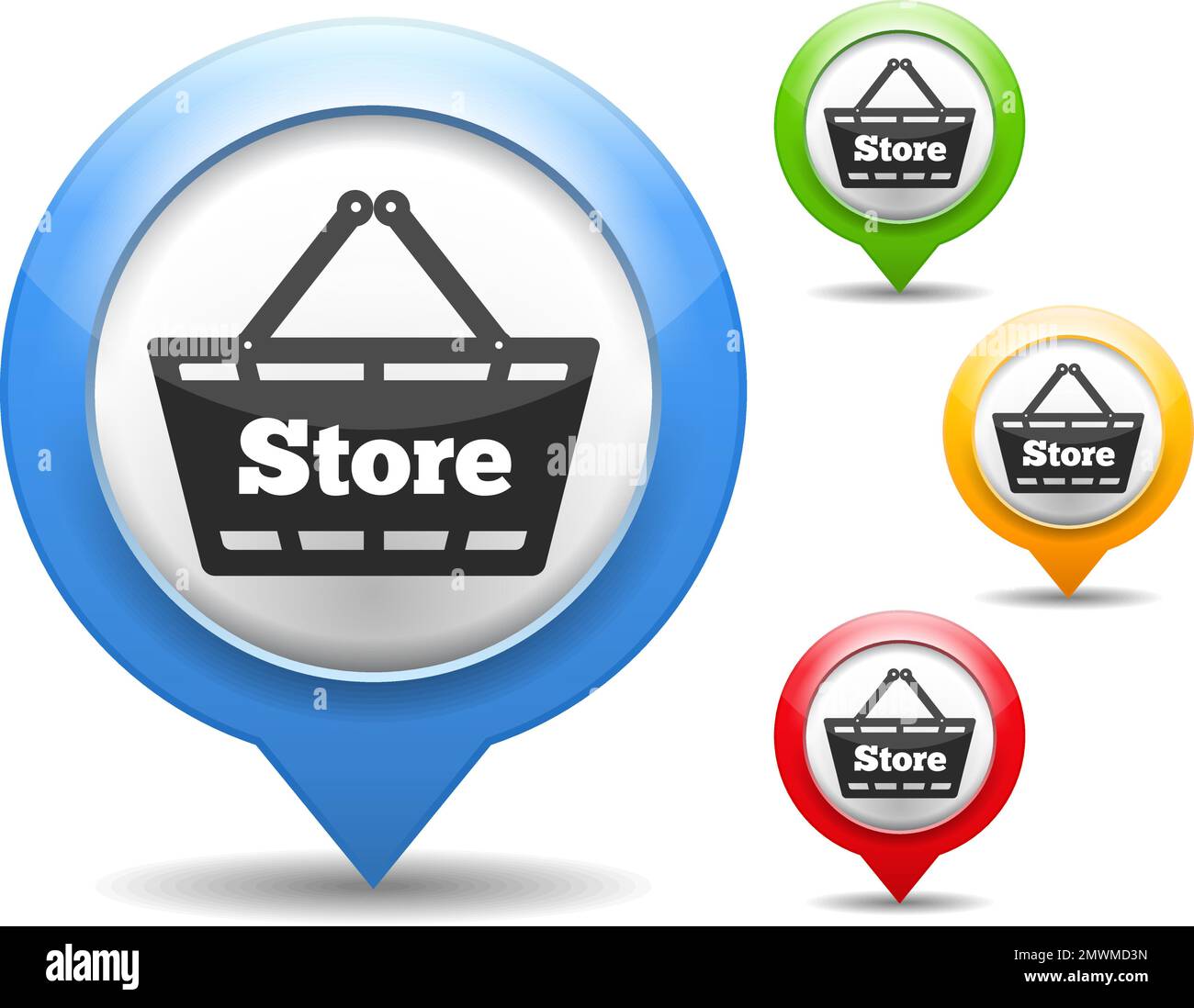Map marker with icon of a store, vector eps10 illustration Stock Vector ...