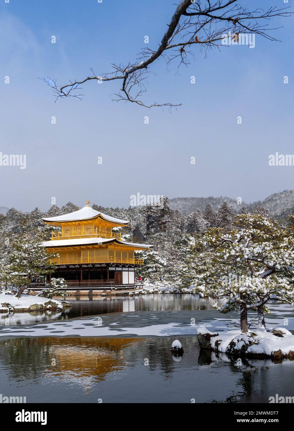 Snowy Kinkaku-ji Temple in winter. Famous tourist attraction in Kyoto ...