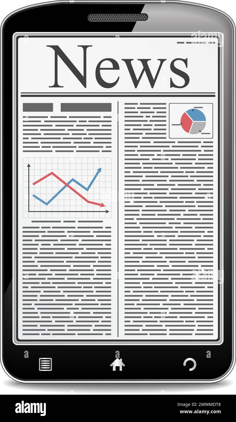 News on the screen of mobile phone, vector eps10 illustration Stock ...