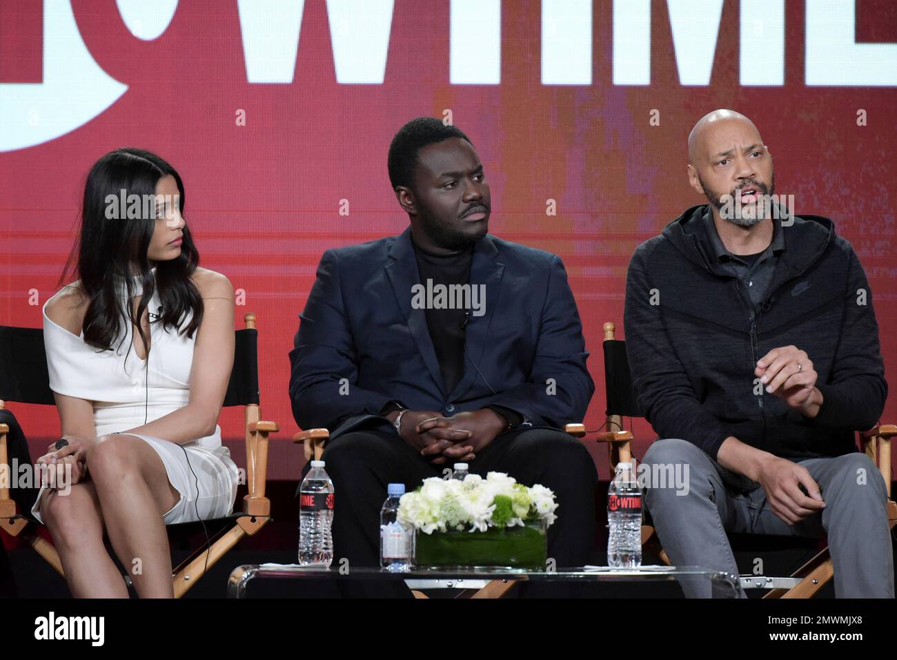 Freida Pinto, from left, Babou Ceesay and John Ridley attend the ...