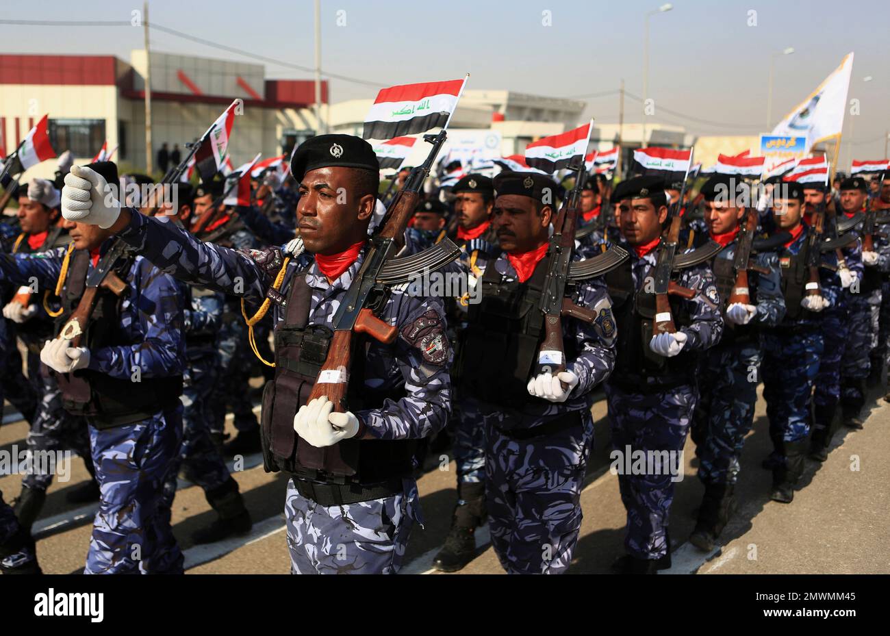 Iraqi Federal police march during a ceremony marking Police Day in ...
