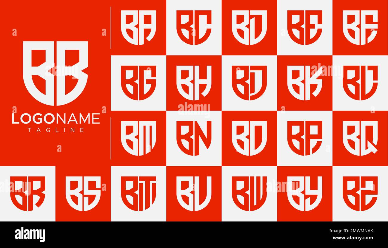 Set of letter B logo design branding. Modern B letter logo template ...