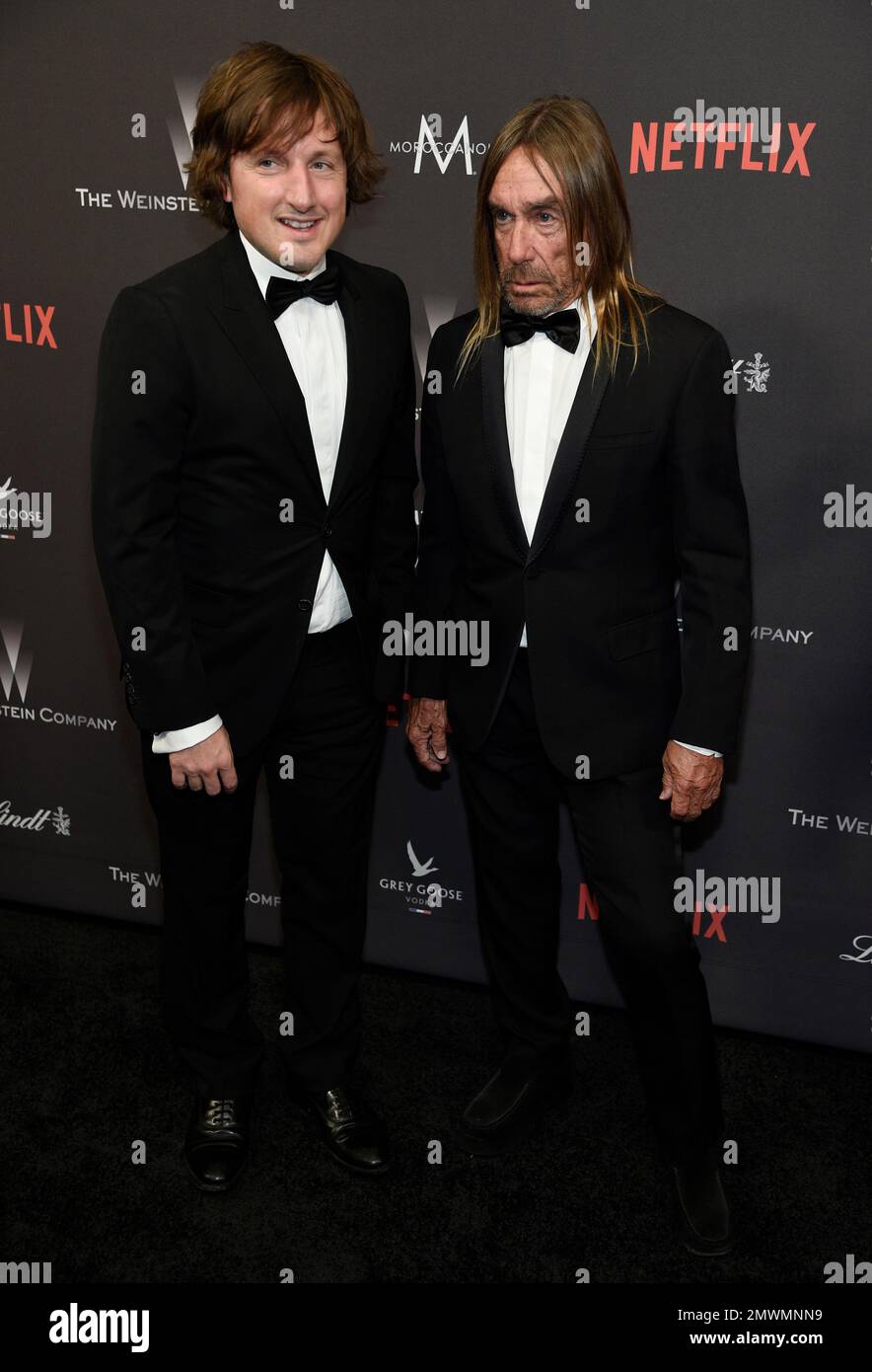 Daniel Pemberton, left, and Iggy Pop arrive at The Weinstein Company ...
