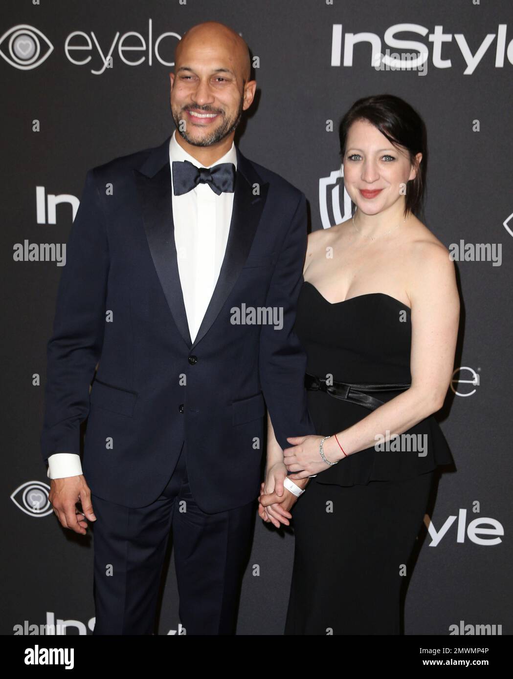 Keegan-Michael Key, left, and Elisa Pugliese arrive at the InStyle and ...