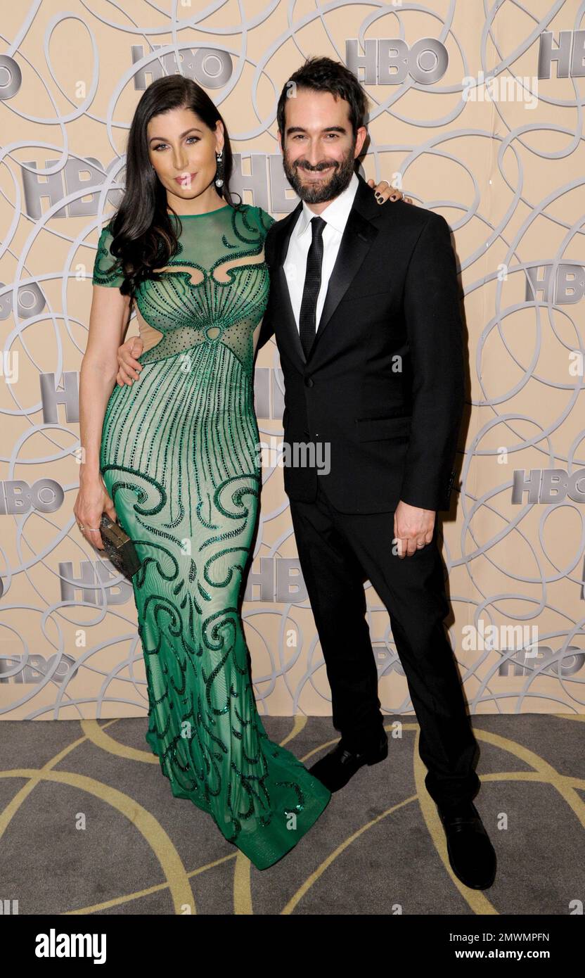 Trace Lysette, left, and Jay Duplass arrive at the HBO Golden Globes ...