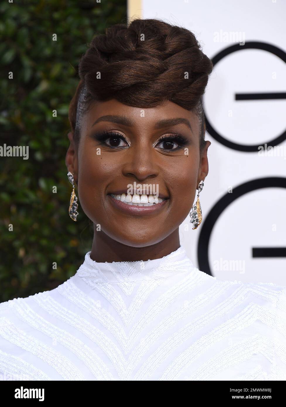 Issa Rae arrives at the 74th annual Golden Globe Awards at the Beverly ...