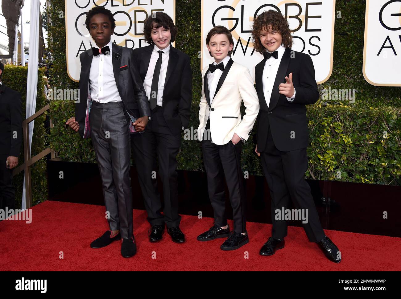 Caleb McLaughlin, from left, Finn Wolfhard, Noah Schnapp, and Gaten Matarazzo, from "Stranger ...