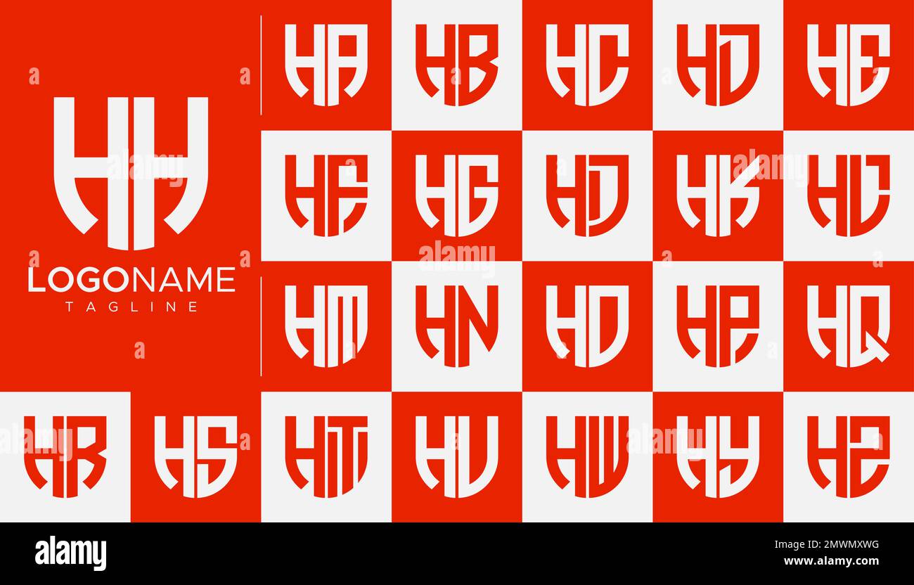 Set of letter H logo design branding. Modern H letter logo template ...