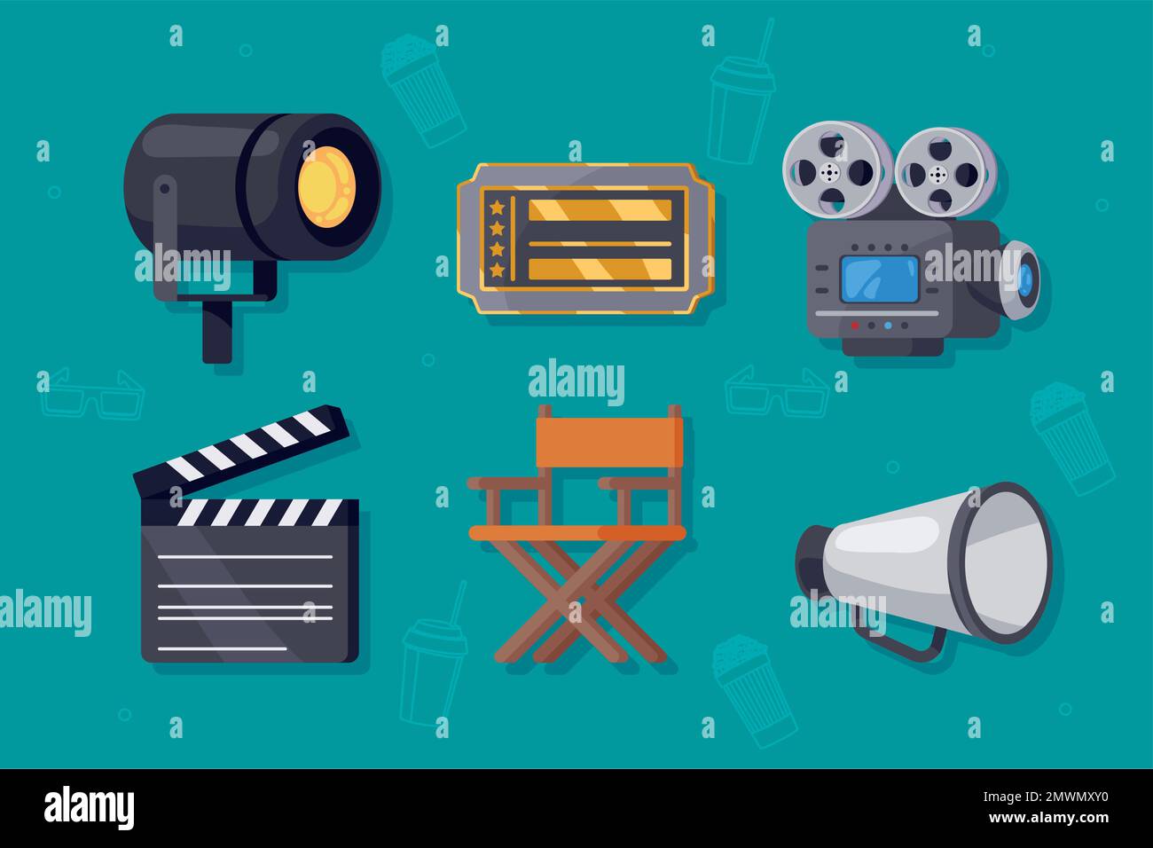 six production movie icons Stock Vector Image & Art - Alamy
