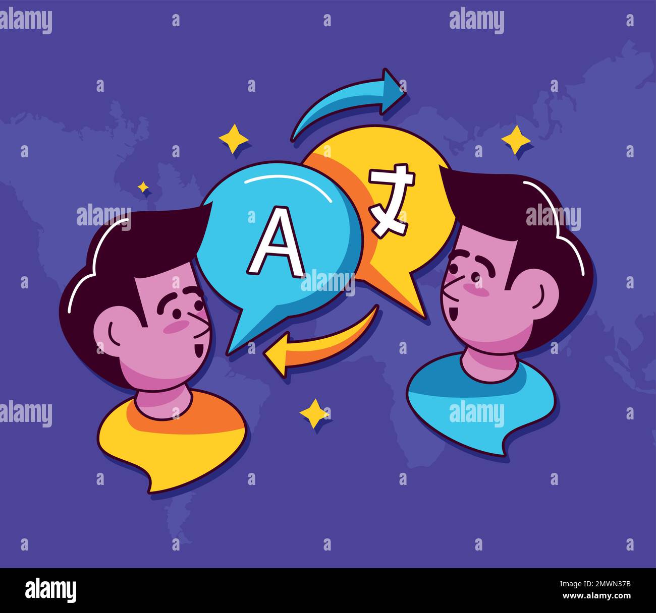 two persons talking languages Stock Vector Image & Art - Alamy