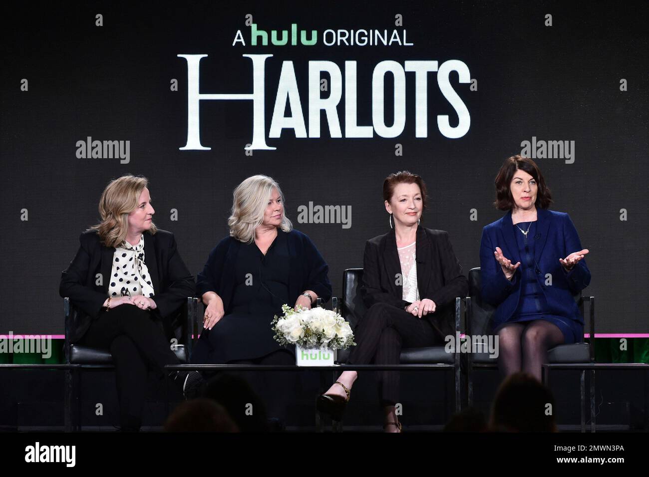 Debra Hayward, from left, Alison Owen, Lesley Manville and Moira ...