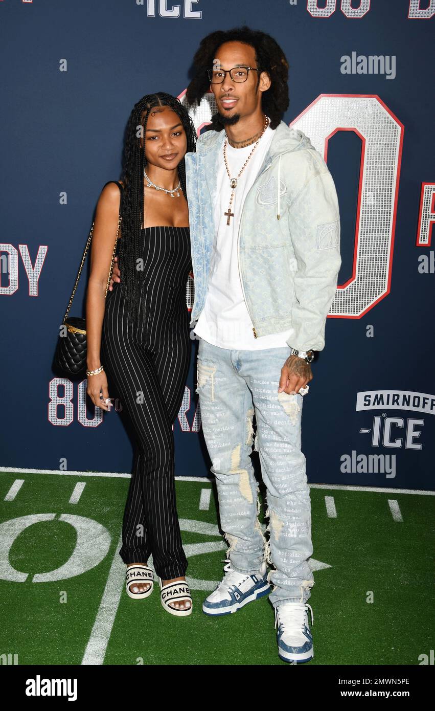 LOS ANGELES, CALIFORNIA - JANUARY 31: Robbie Anderson (R) and guest ...