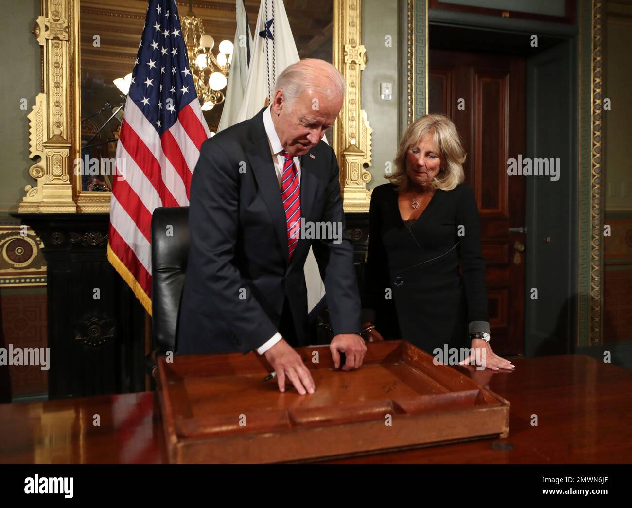 Vice President Joe Biden with his wife Jill Biden, right, talks about ...