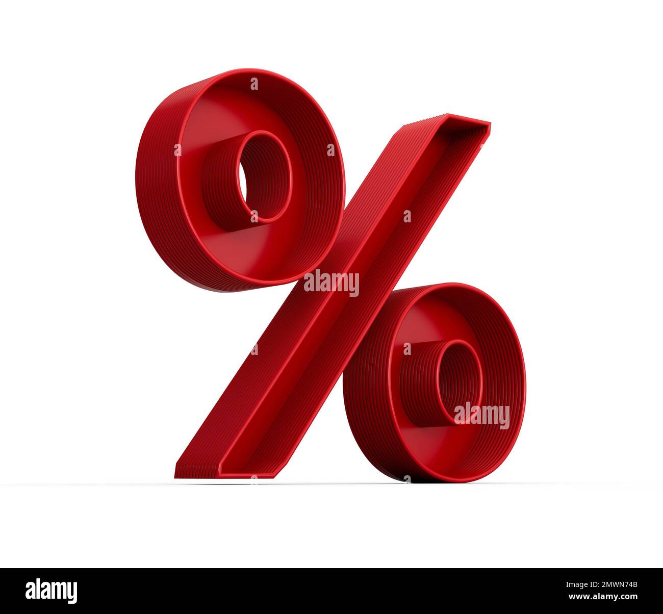 A 3d rendering of the percentage sign isolated on the empty white ...