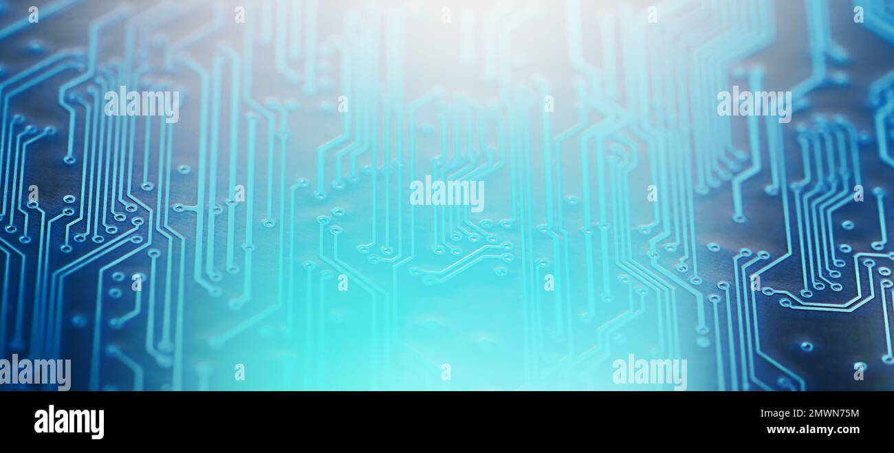 High Tech Circuit Board. Creative blurry blue circuit wallpaper ...