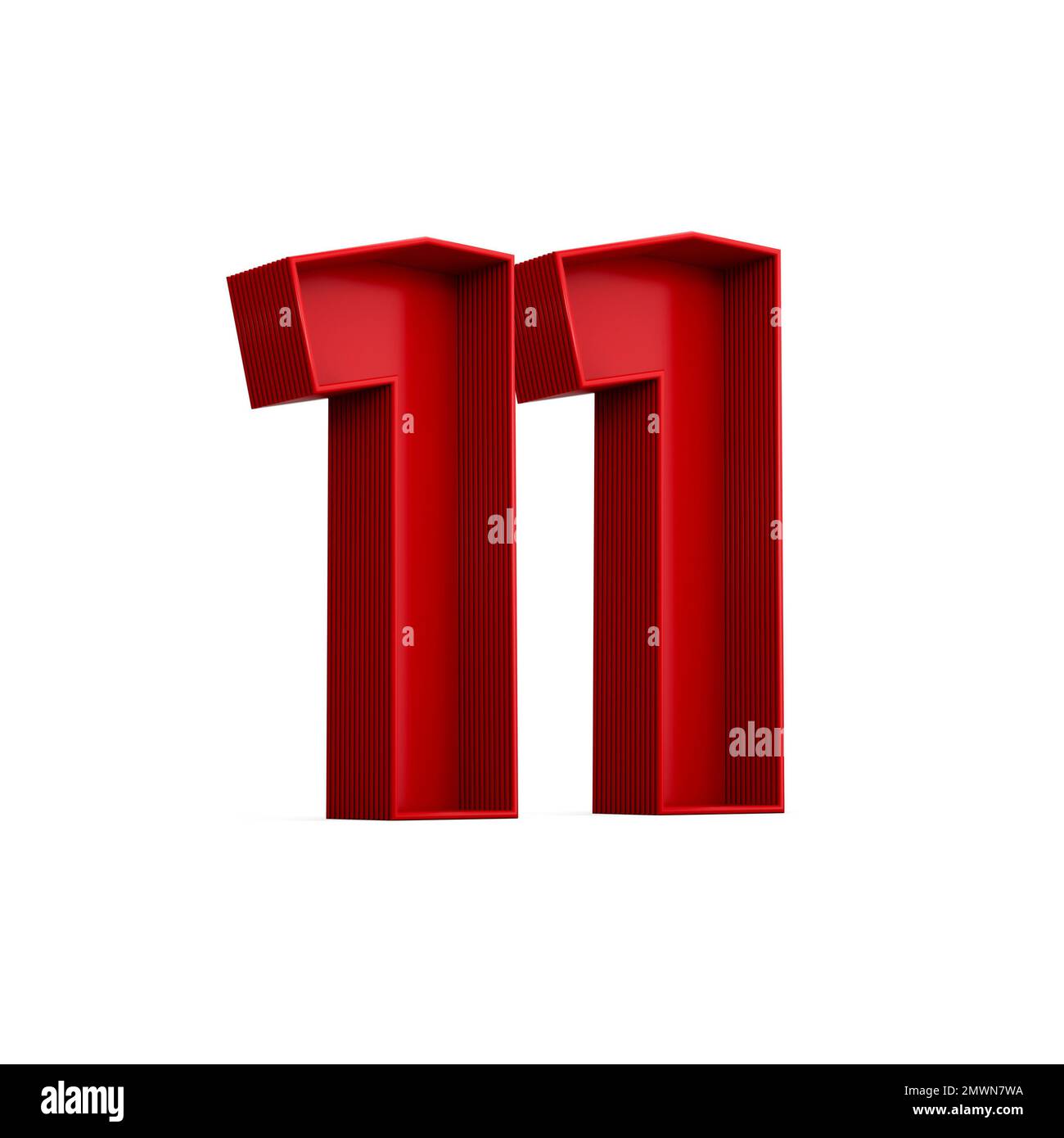 A 3d rendering of the red number 11 isolated on the empty white background Stock Photo - Alamy