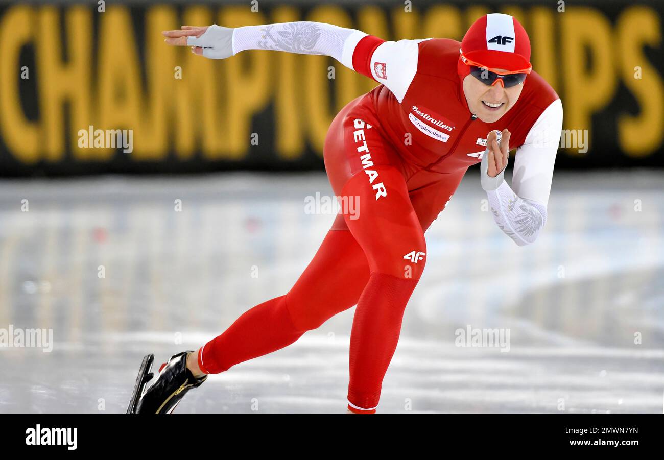 Poland's Natalia Czerwonka competes during the women's 500 meters race ...