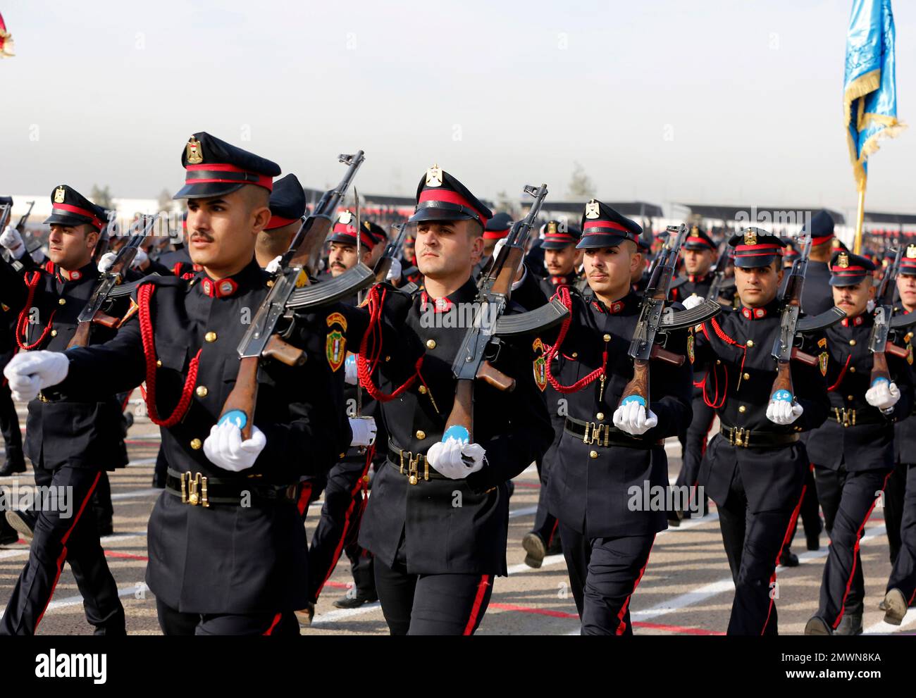 Iraqi Army soldiers march during Iraqi Army Day celebrations in Baghdad ...