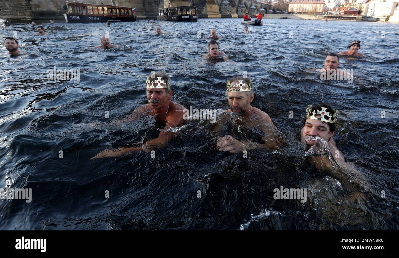 Polar swimmers take part in the traditional Three Kings swim in the ...