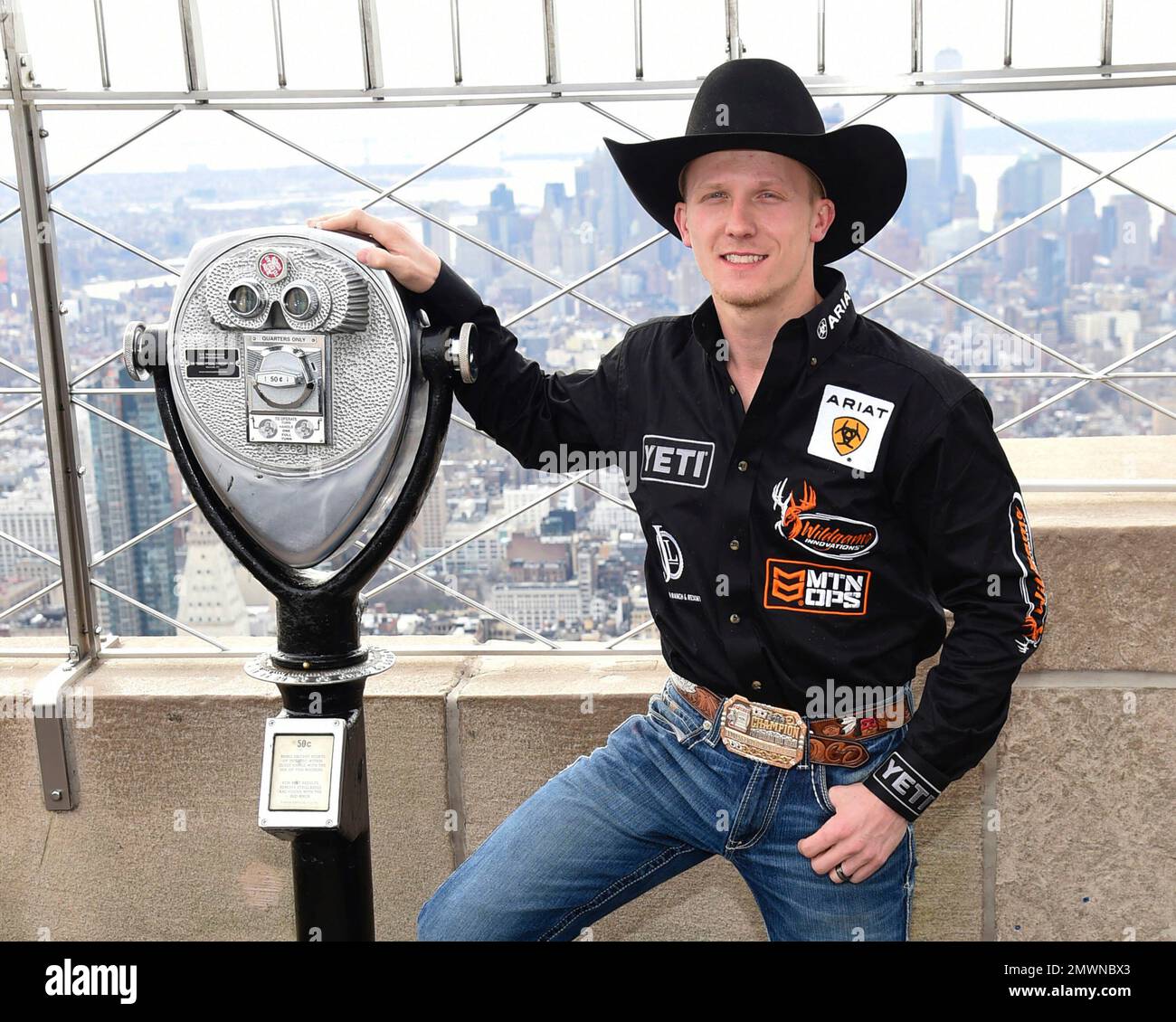 2016 Professional Bull Riders (PBR) World Champion Cooper Davis poses ...
