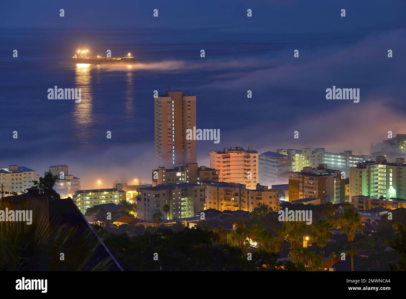 The city comes alive at night. View of a city landscape at night Stock ...