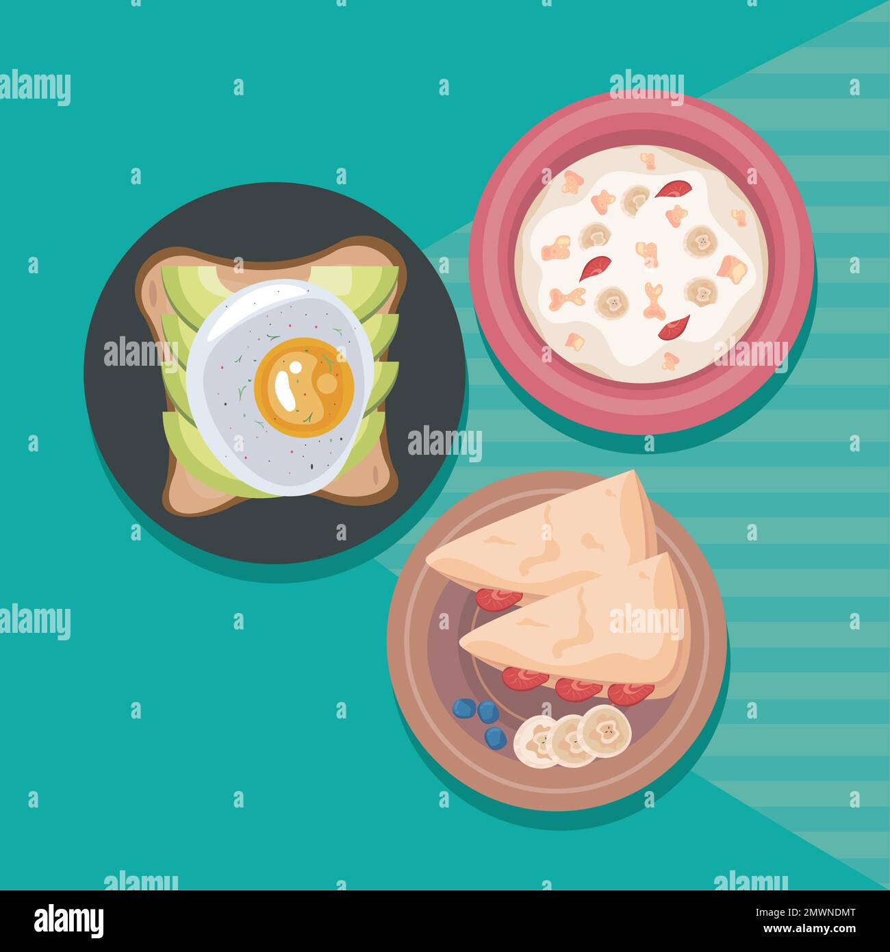 Plates of bread Stock Vector Images - Alamy