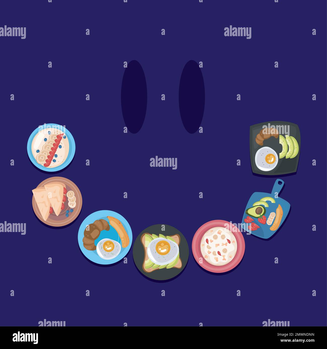 breakfast forming smile face Stock Vector Image & Art - Alamy