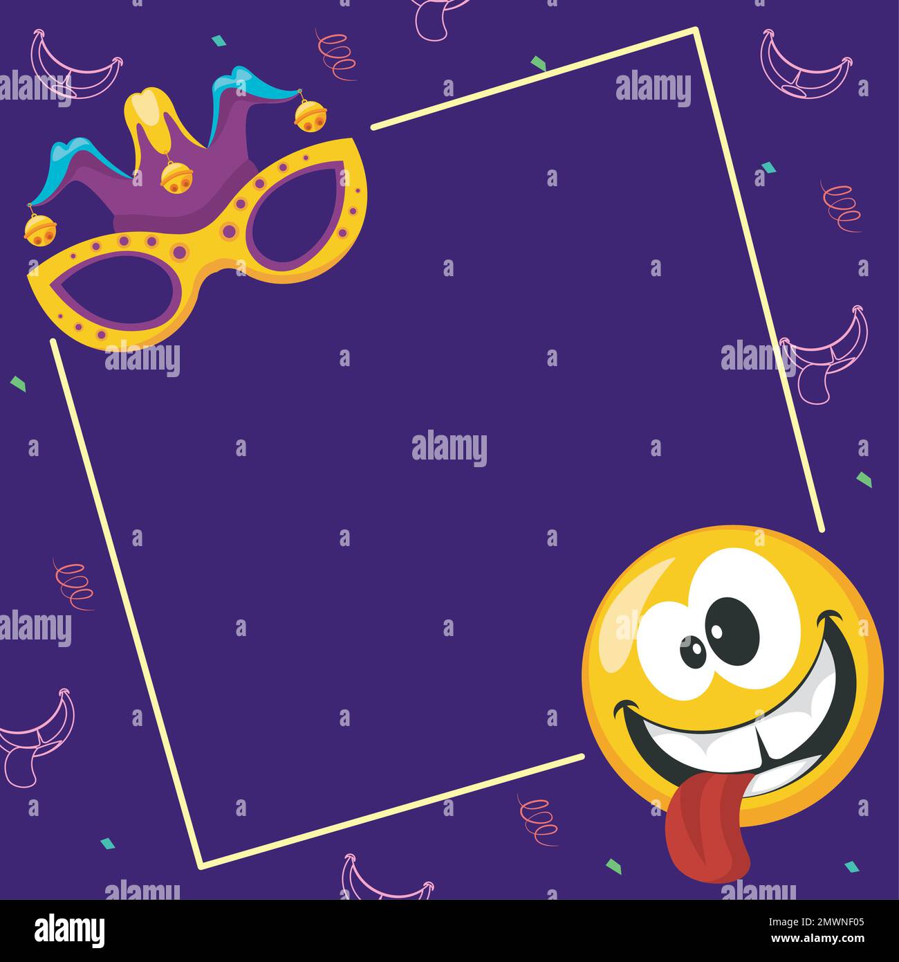 crazy emoticon and jester mask Stock Vector Image & Art - Alamy