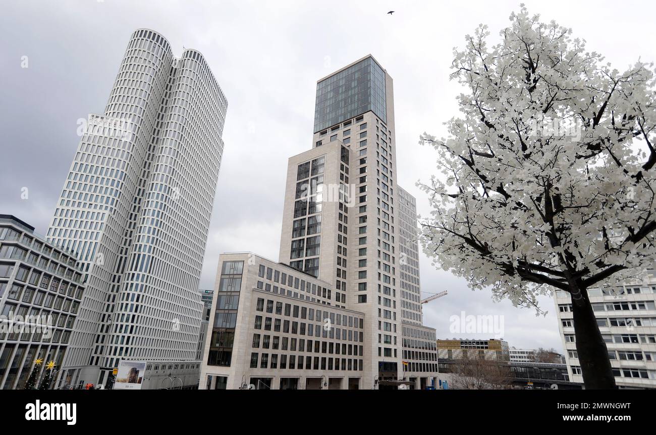 The Strabag Upper West building, left, and the Waldorf Astoria hotel ...