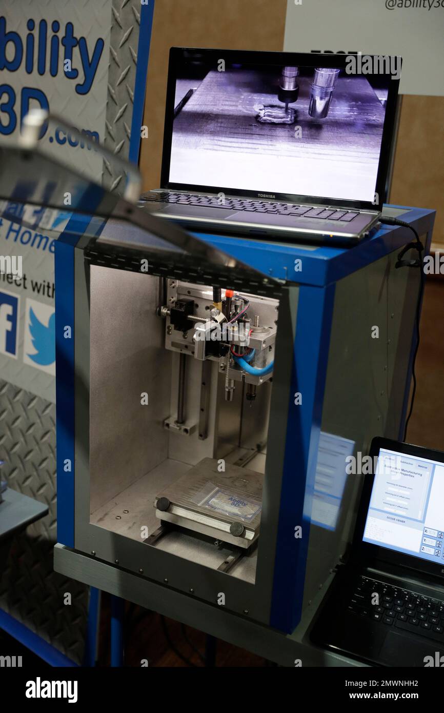 The Ability3D desktop metal 3D printer is displayed during CES Unveiled ...