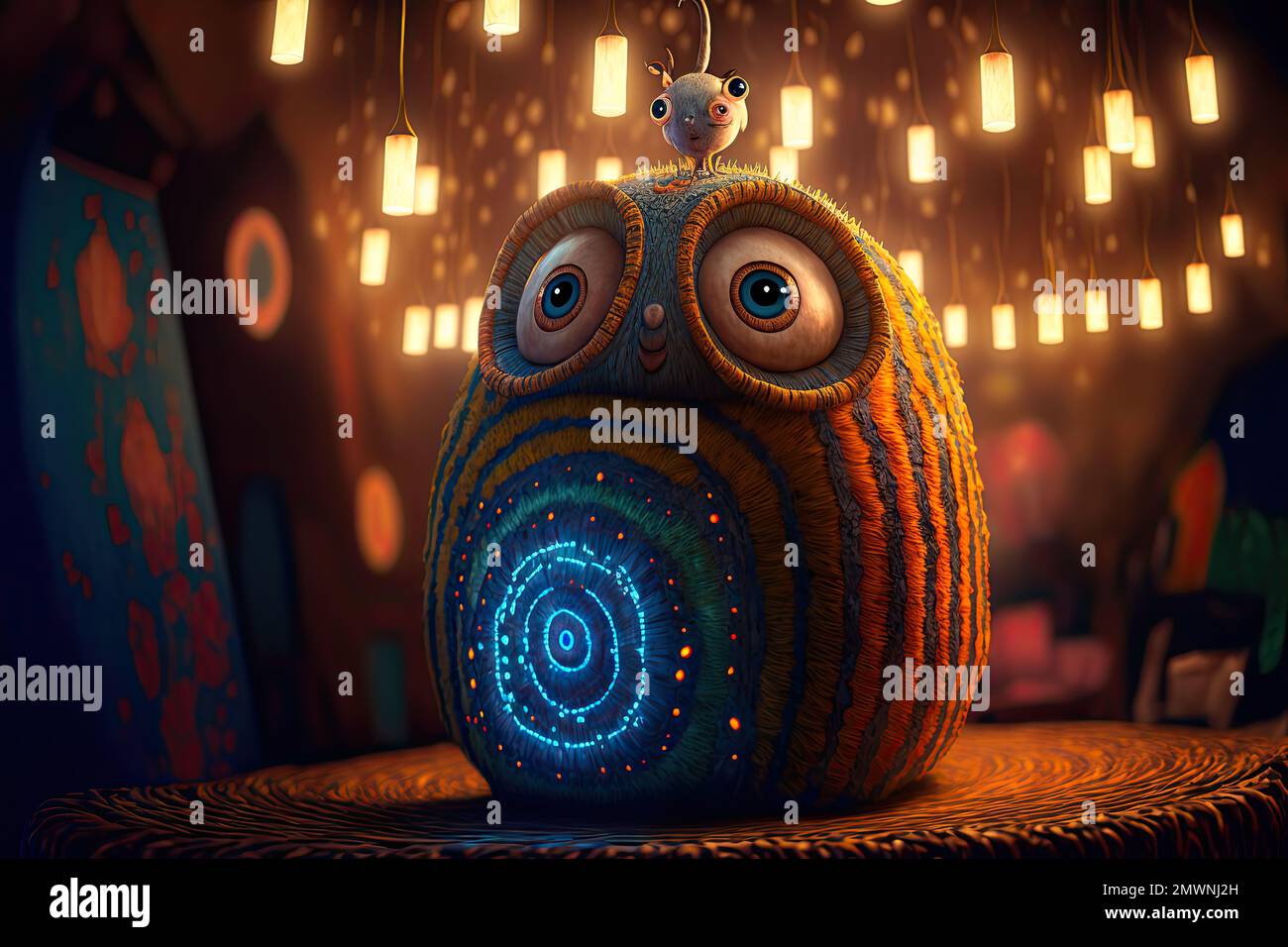 An AI-generated illustration of a magical creature with shining belly ...
