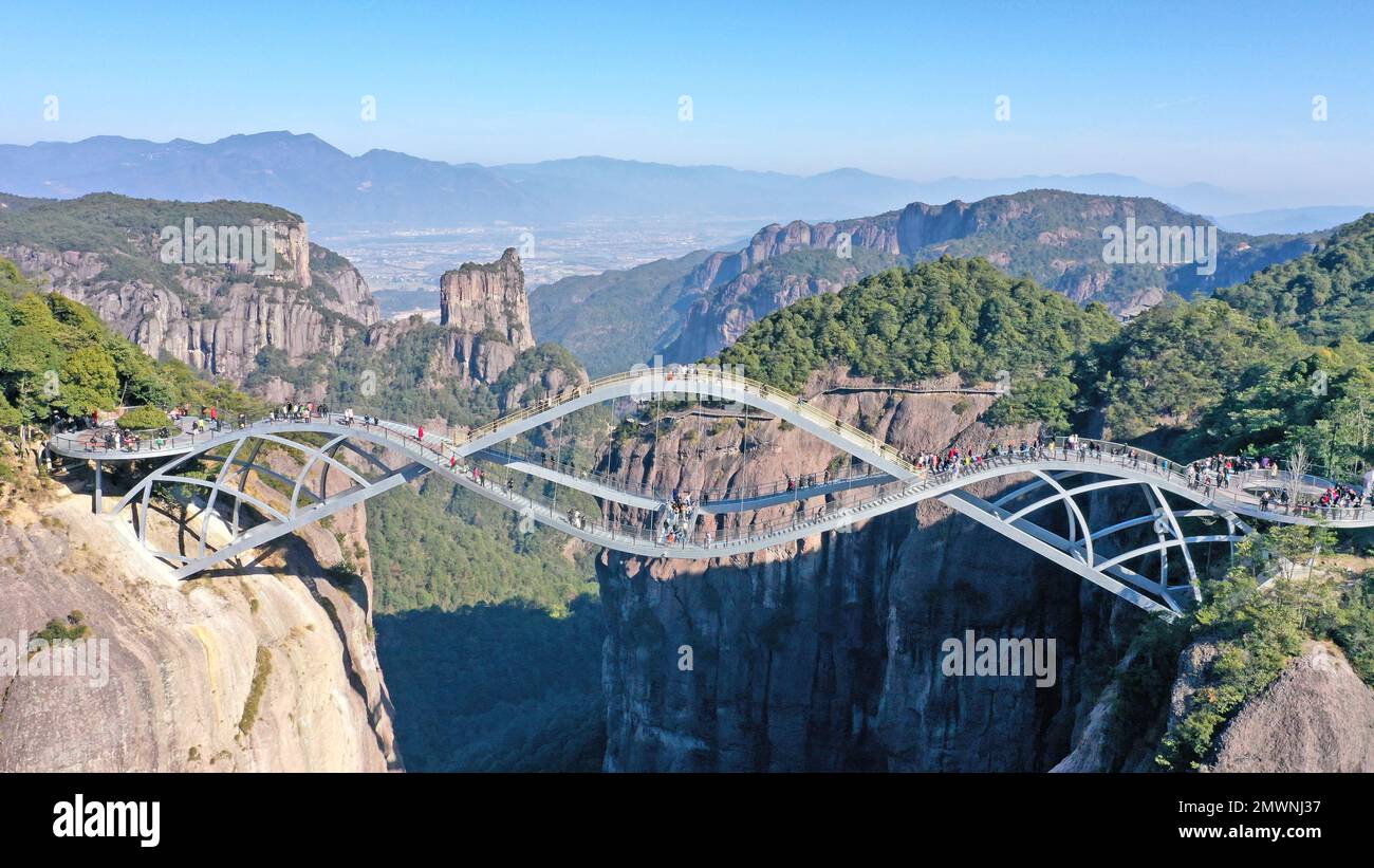 Tourists visit Shenxianju scenic spot in Xianju County, Taizhou City ...