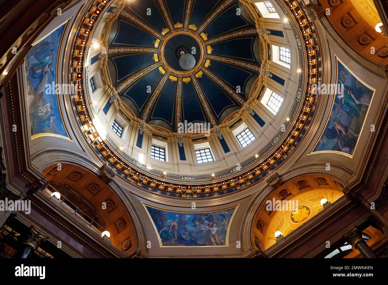Restored paintings highlight the Minnesota State Capitol dome as viewed ...