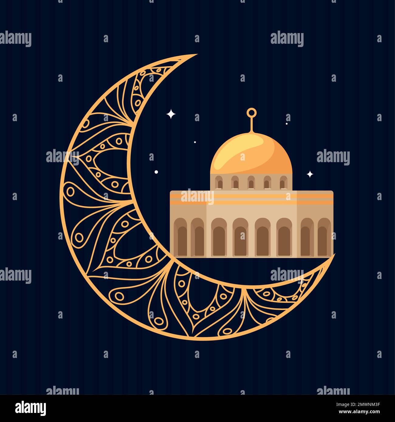 Golden temple at night Stock Vector Images - Alamy