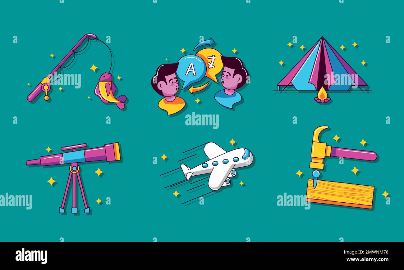 six hobbies activities Stock Vector Image & Art - Alamy