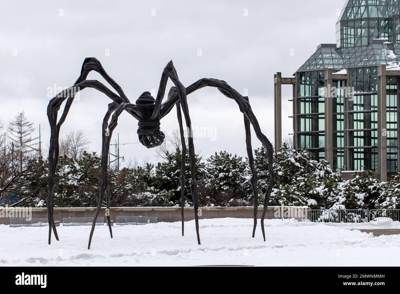 Ottawa, Canada - January 23, 2023: A sculpture of a giant spider, Maman ...