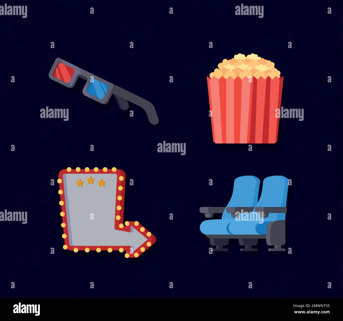 four cinema film icons Stock Vector Image & Art - Alamy