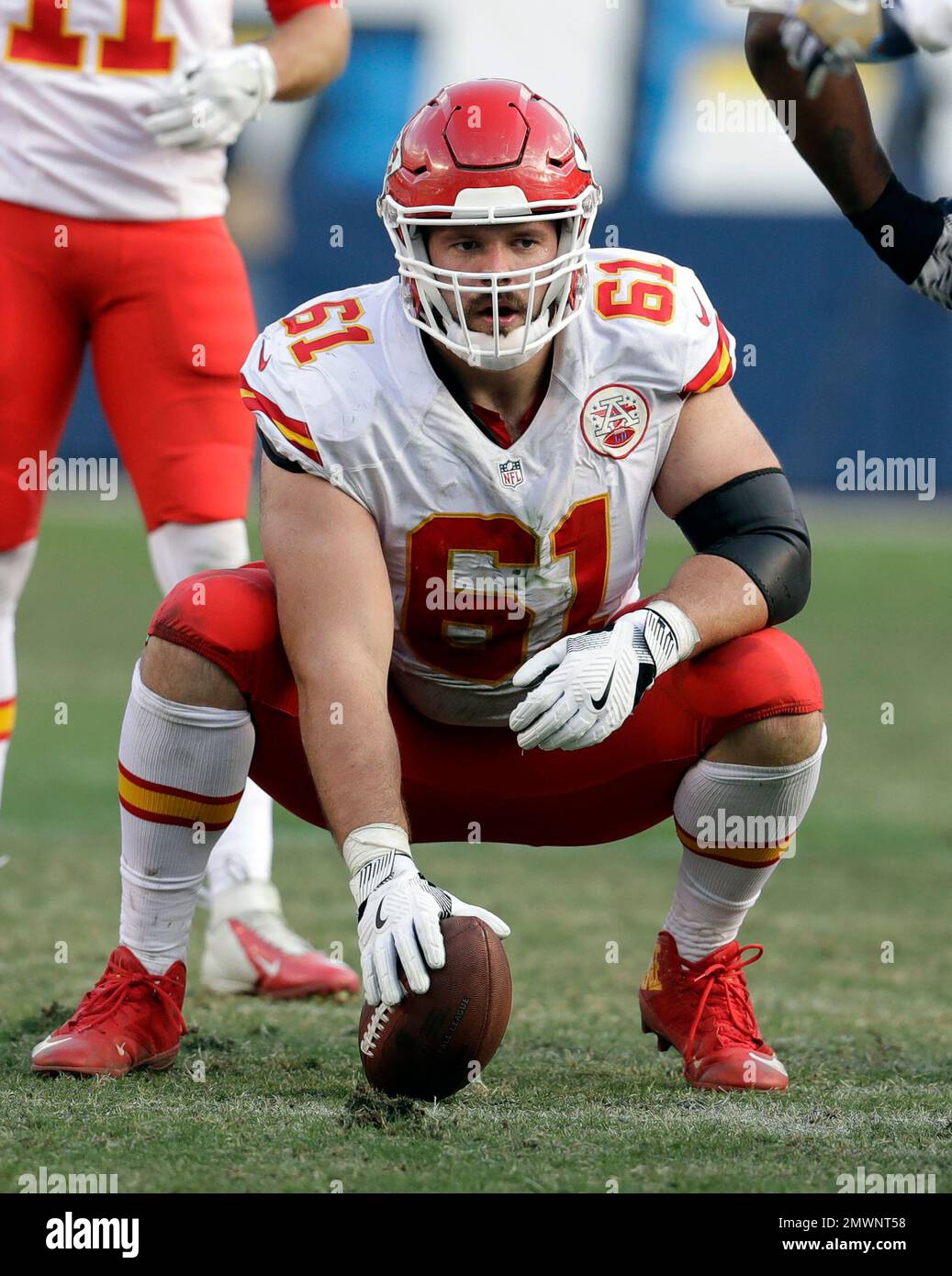 Kansas City Chiefs center Mitch Morse (61) during an NFL football game ...
