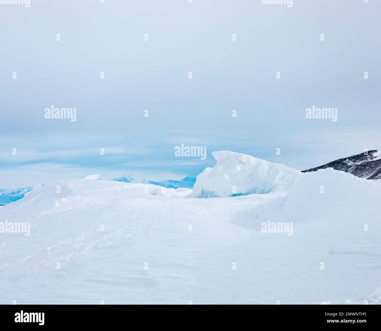 A beautiful shot of the Pressure Ridges in Ross Island in Antarctica ...