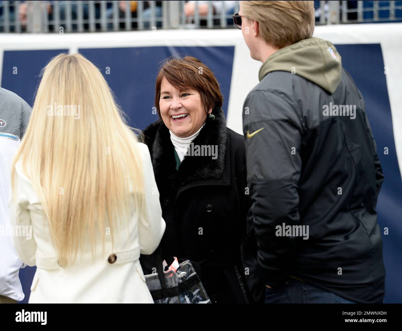 Tennessee Titans owner Amy Adams Strunk, center, talks with people on ...