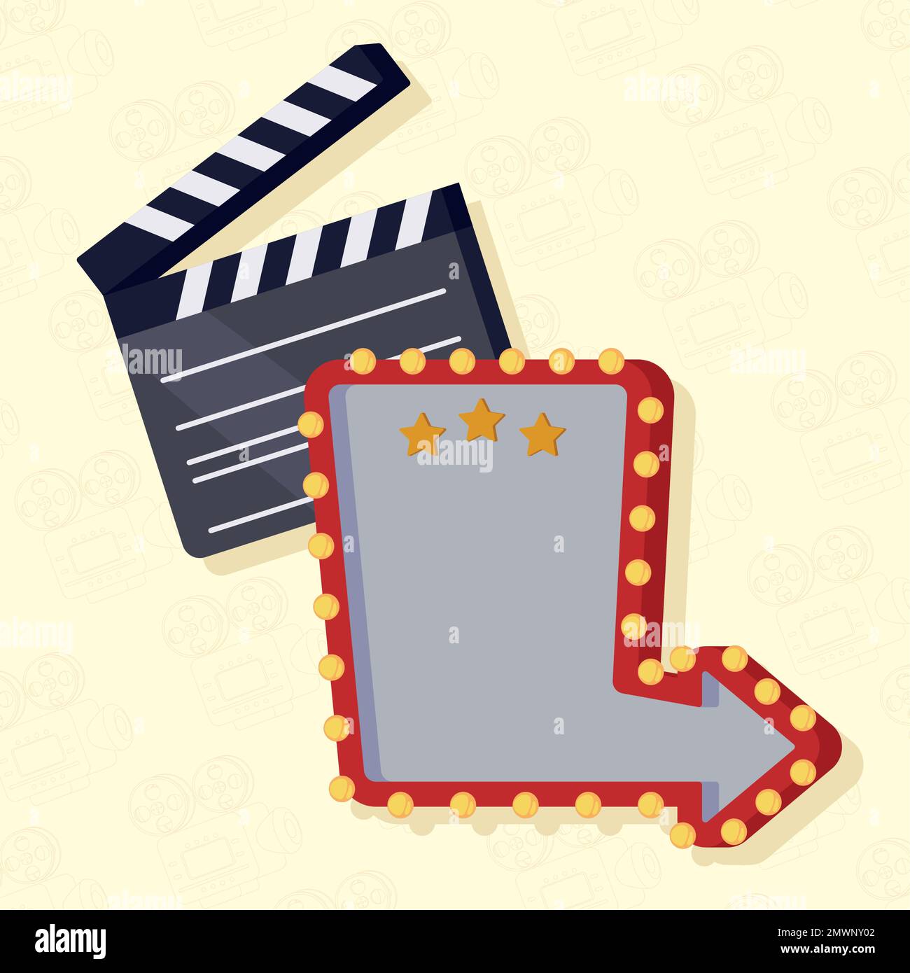 arrow guide signal with clapperboard Stock Vector Image & Art - Alamy