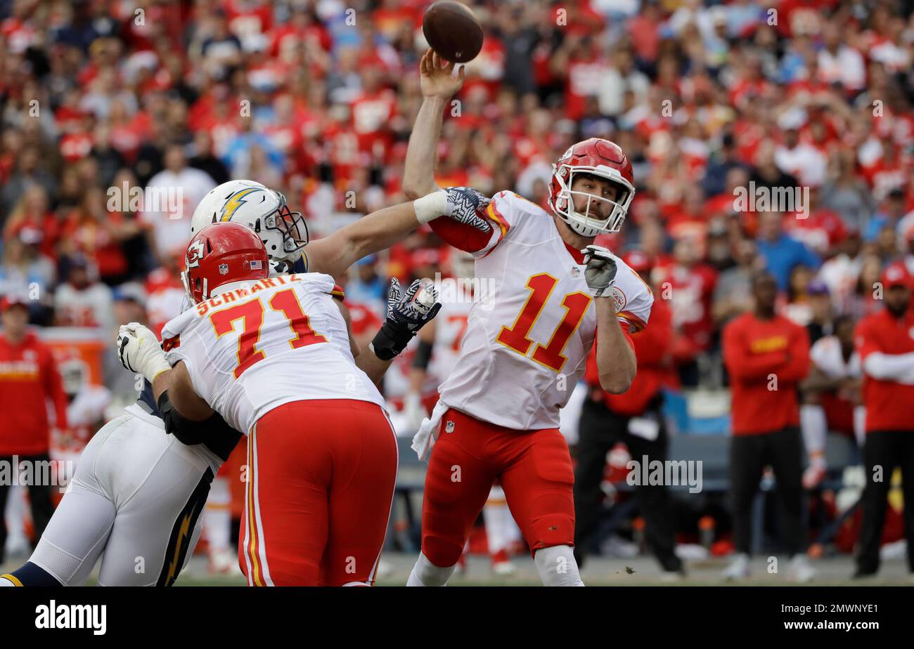 San Diego Chargers defensive end Joey Bosa gets a hand on the arm of ...