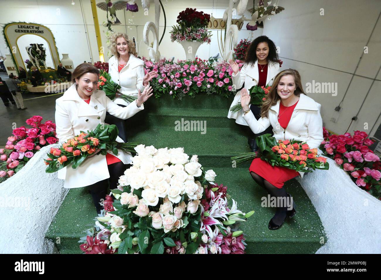Former Rose Queens royalty, Aliya Coher, from left, Barbara Laughray ...